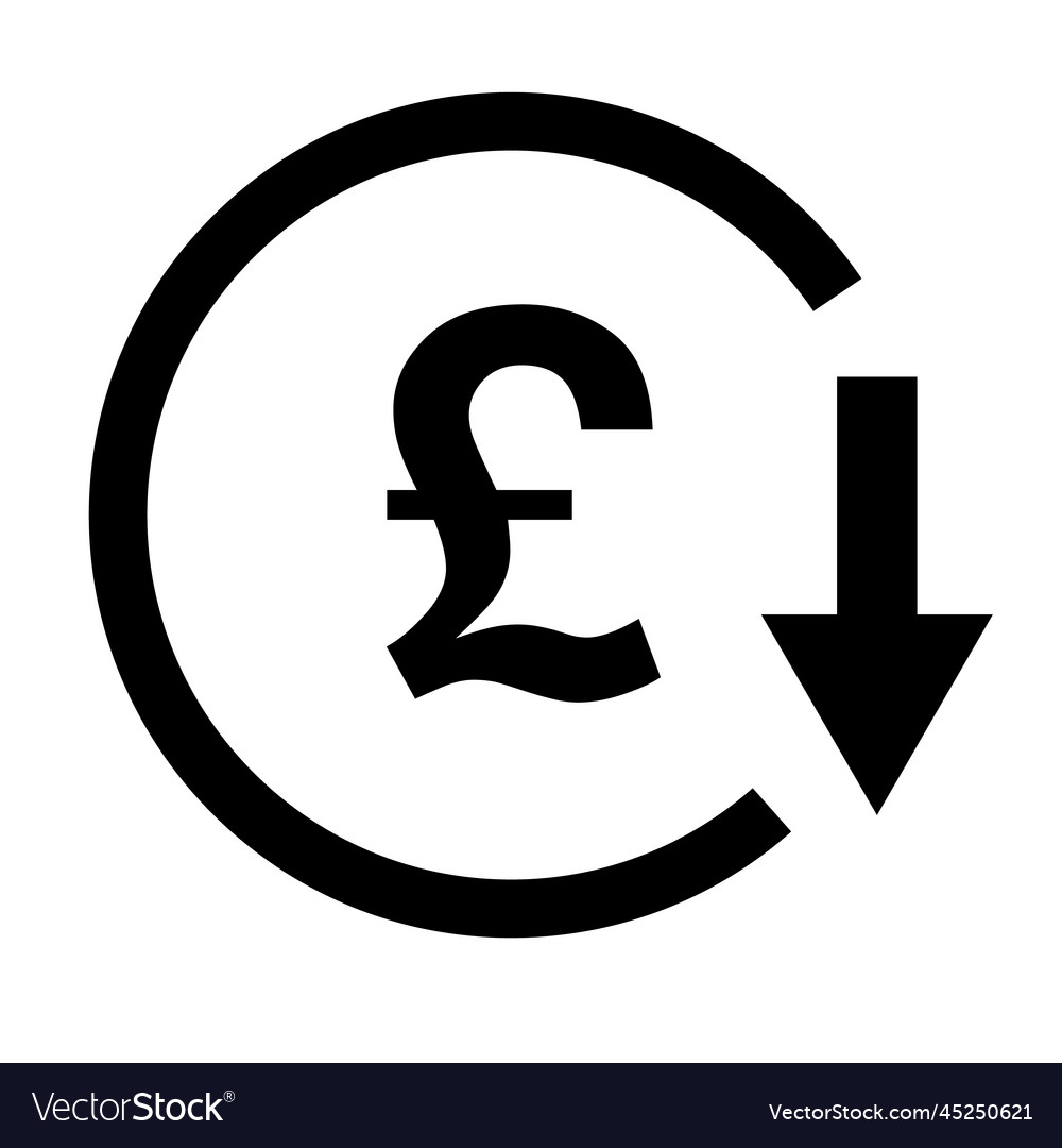 Decrease in the value of the pound Royalty Free Vector Image