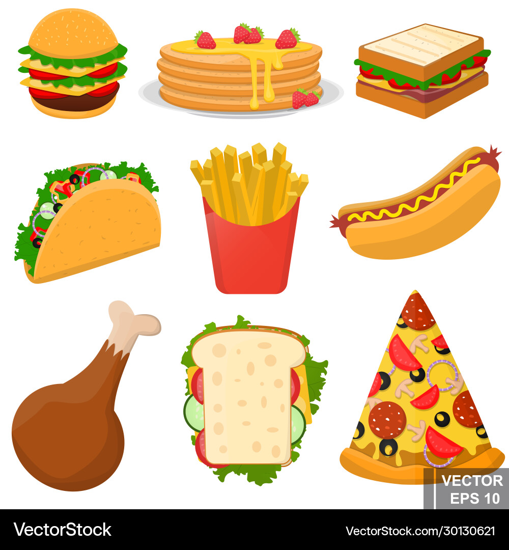 Fast food delicious dinner icon for your design Vector Image