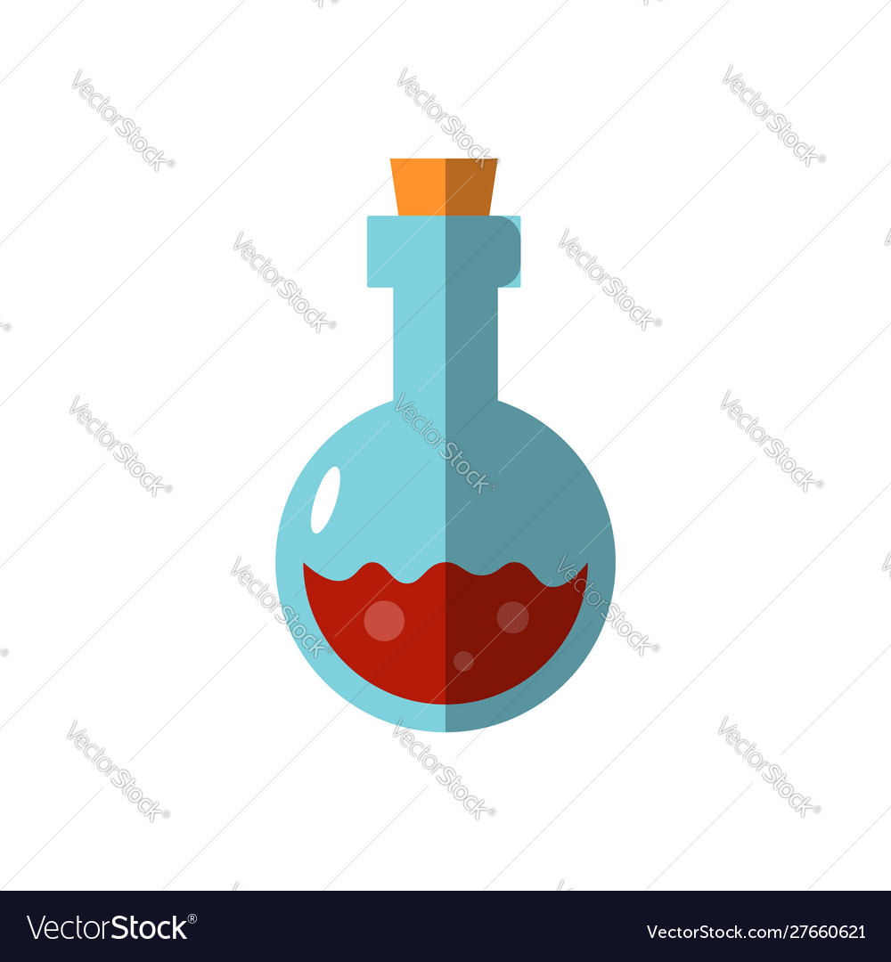 Flat magic bottle potion Royalty Free Vector Image