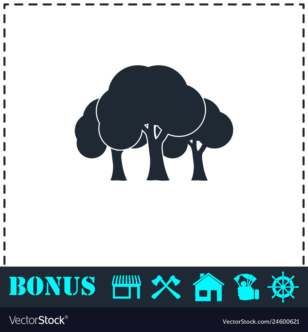 Forest icon flat Royalty Free Vector Image - VectorStock