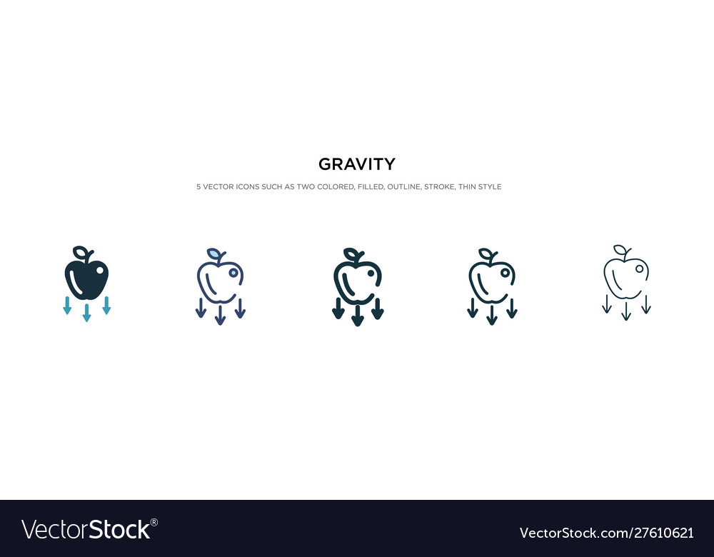 Gravity icon in different style two colored Vector Image