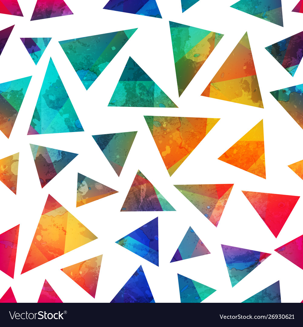 Grunge triangle seamless pattern Royalty Free Vector Image