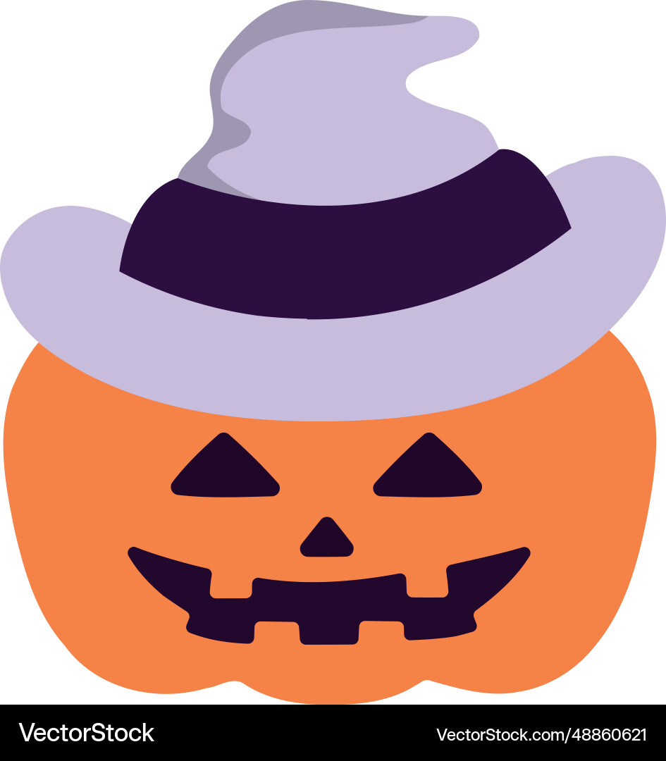 Halloween cute pumpkin cartoon Royalty Free Vector Image