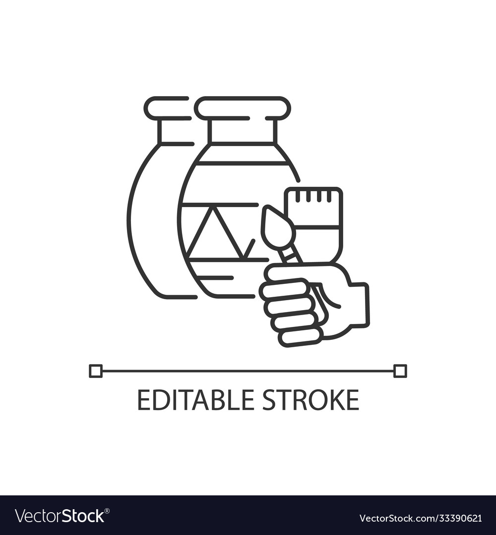 Handicraft linear icon Royalty Free Vector Image