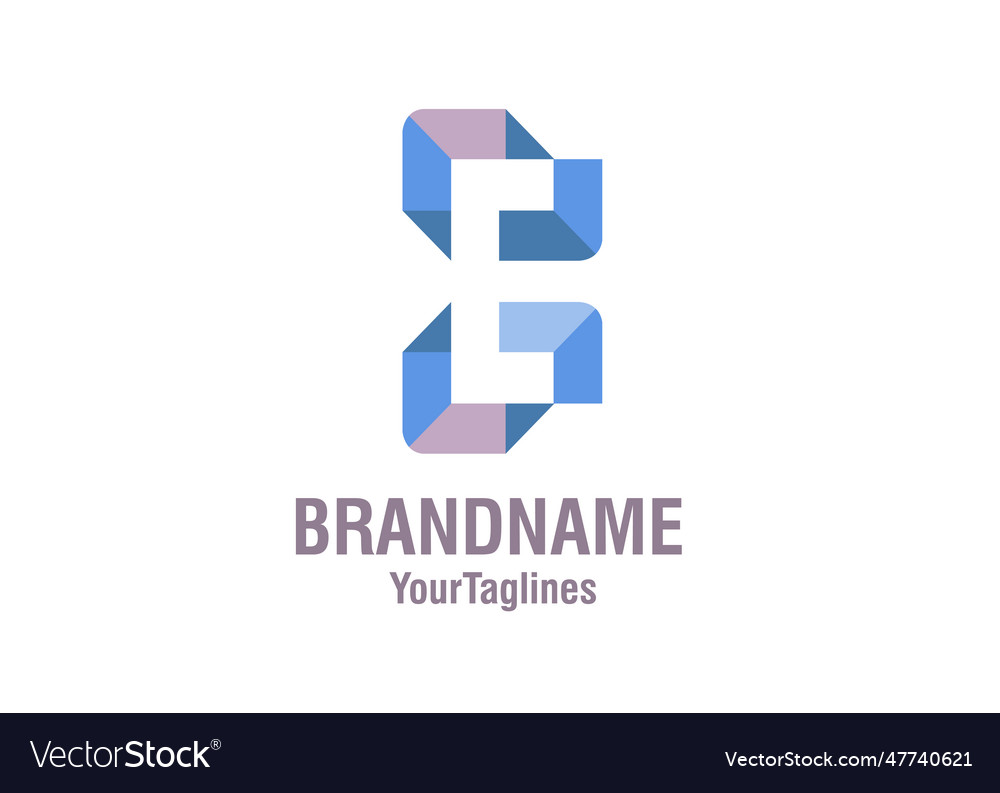 Letter e square geometric logo Royalty Free Vector Image
