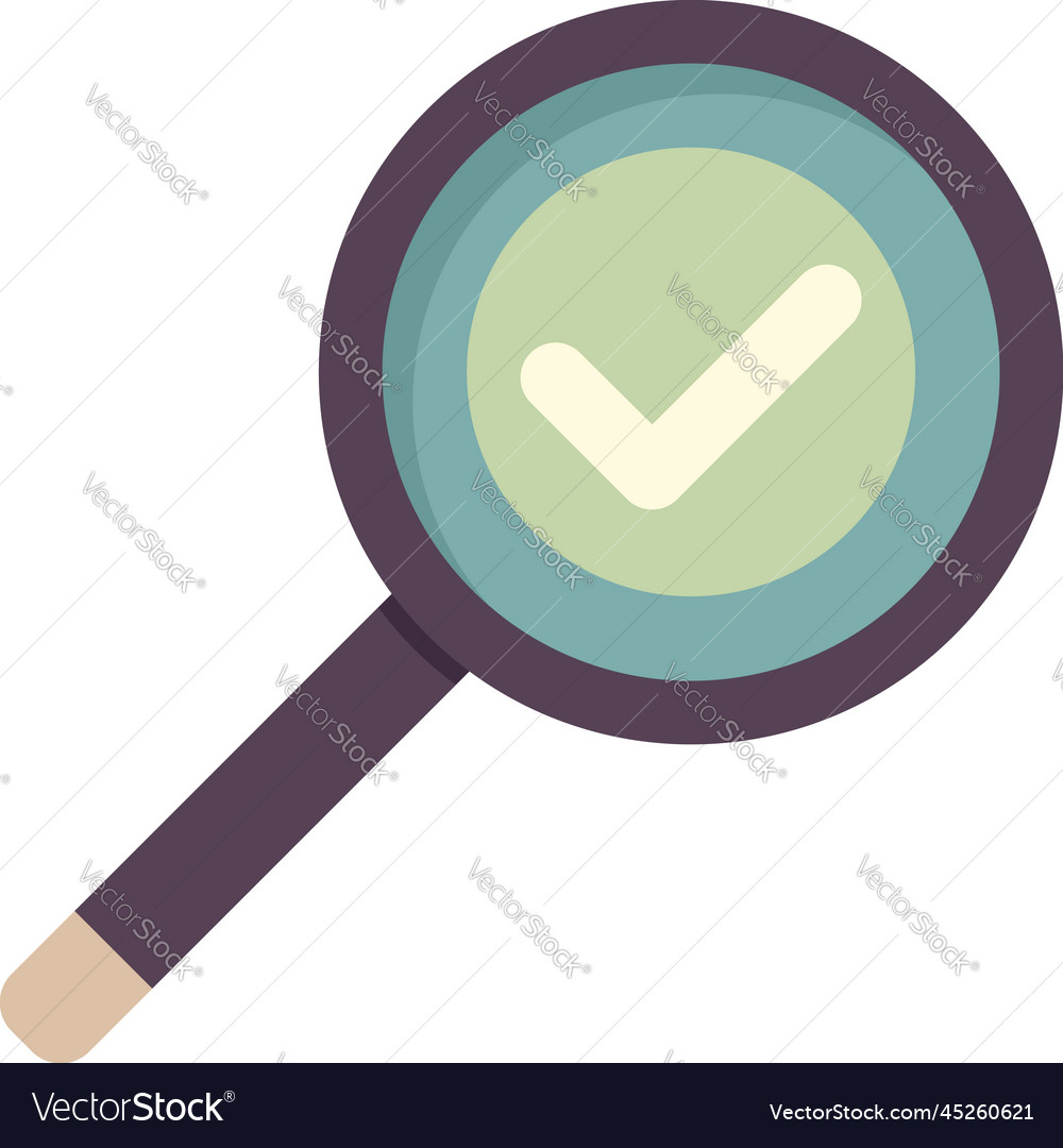 Magnifier comparison icon flat scale Royalty Free Vector