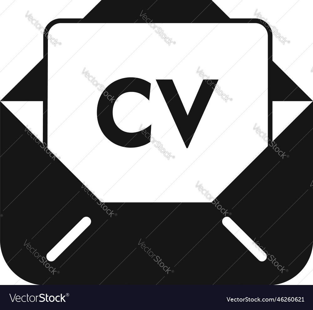 Mail cv icon simple human work Royalty Free Vector Image