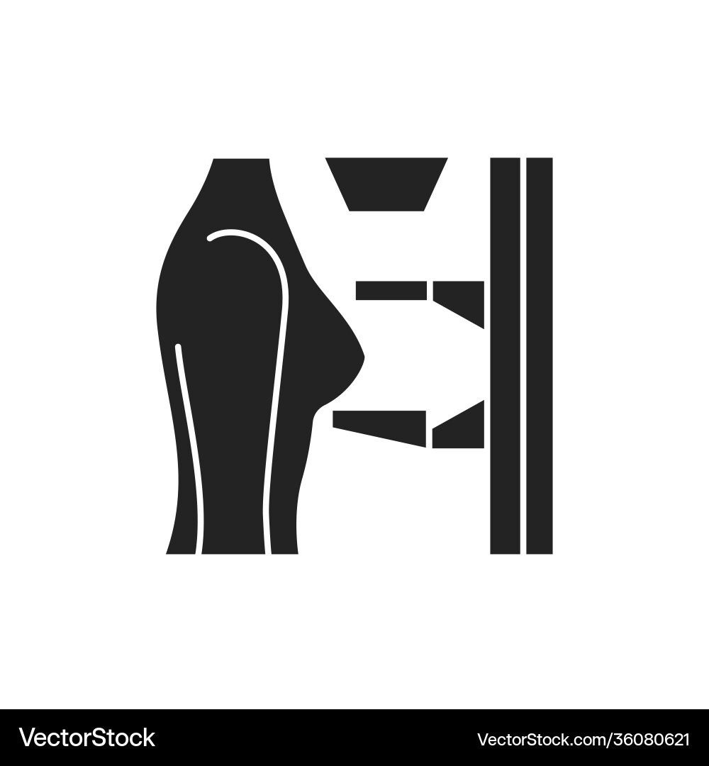 Mammography black glyph icon medical Royalty Free Vector