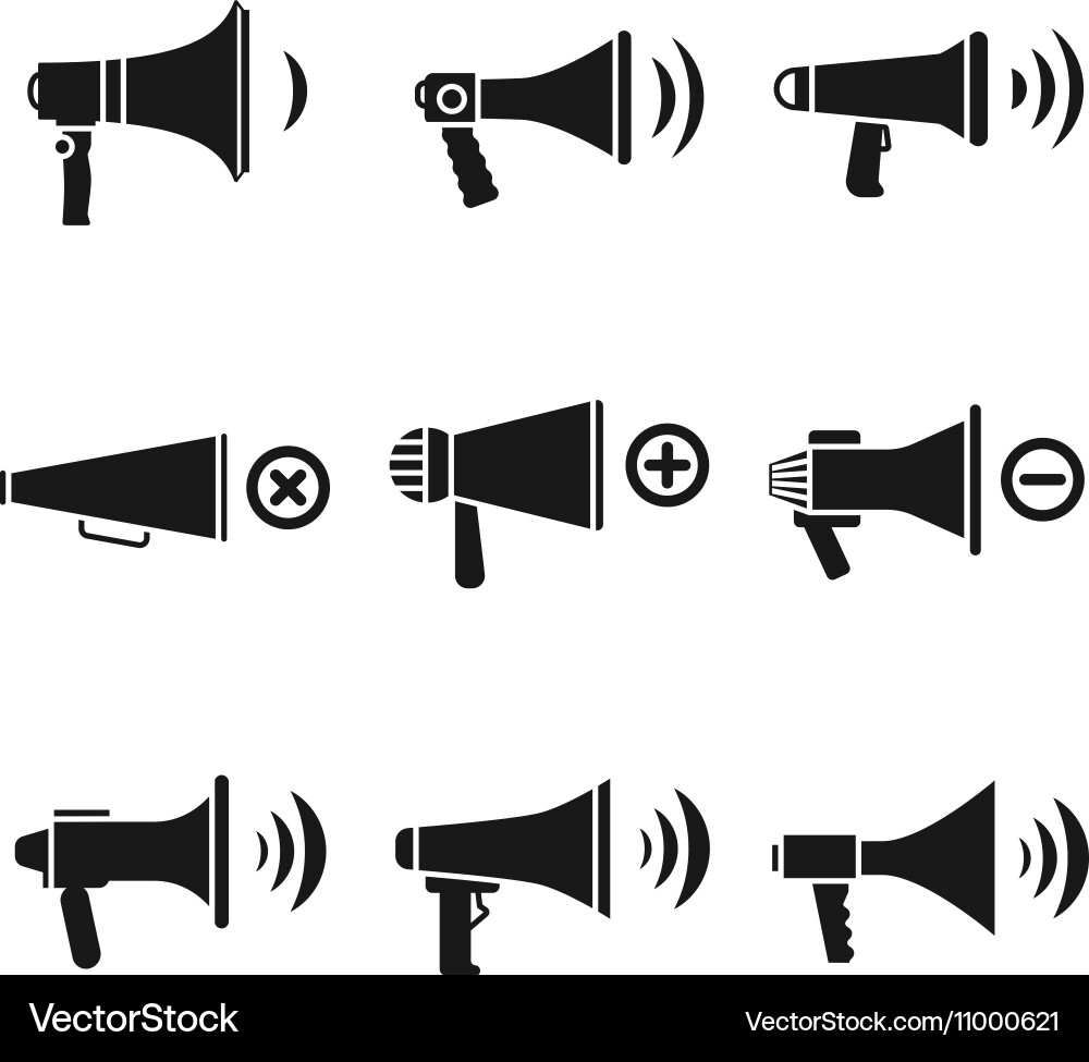 Megaphone loudspeaker audio speaker volume Vector Image