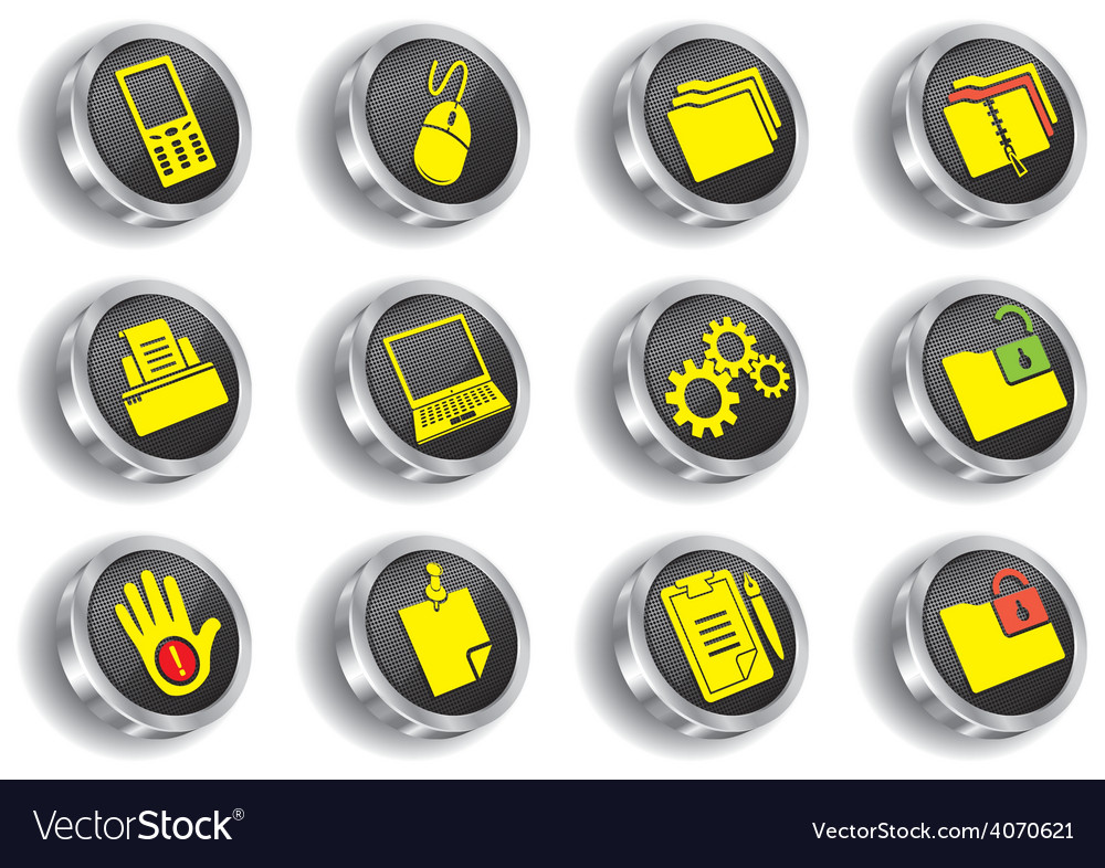 Metal web icon set Royalty Free Vector Image - VectorStock