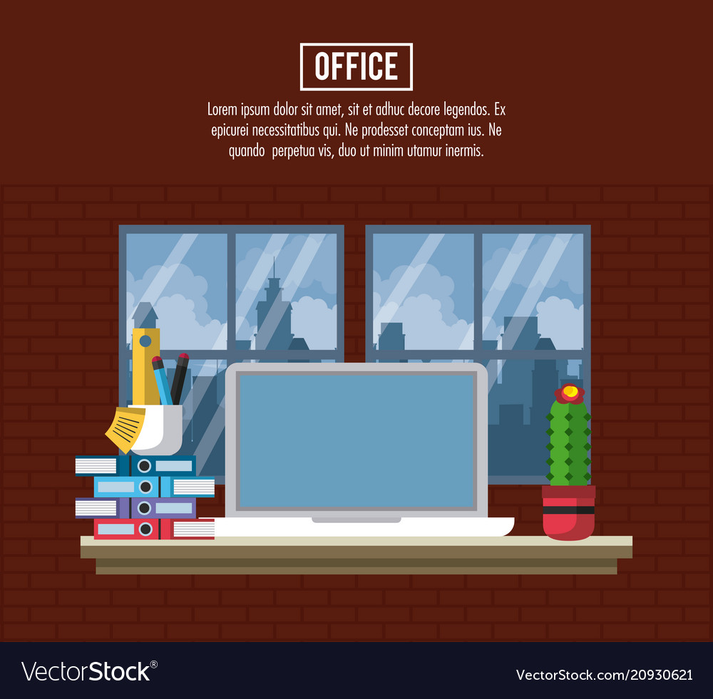 Office workplace concept Royalty Free Vector Image