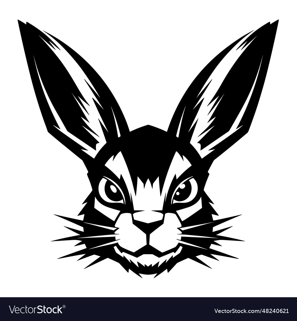 Rabbit head silhouette Royalty Free Vector Image