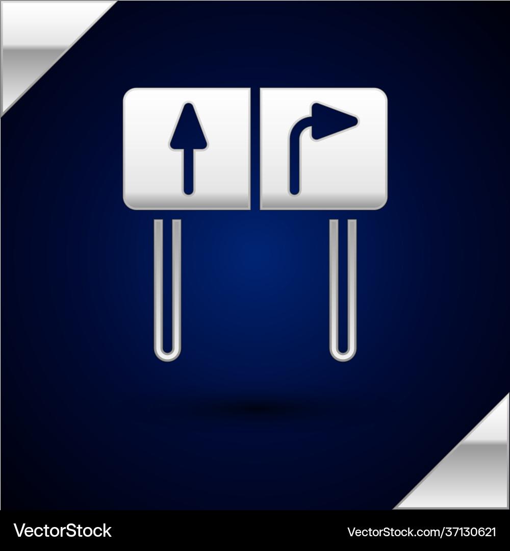 Silver road traffic sign signpost icon isolated Vector Image
