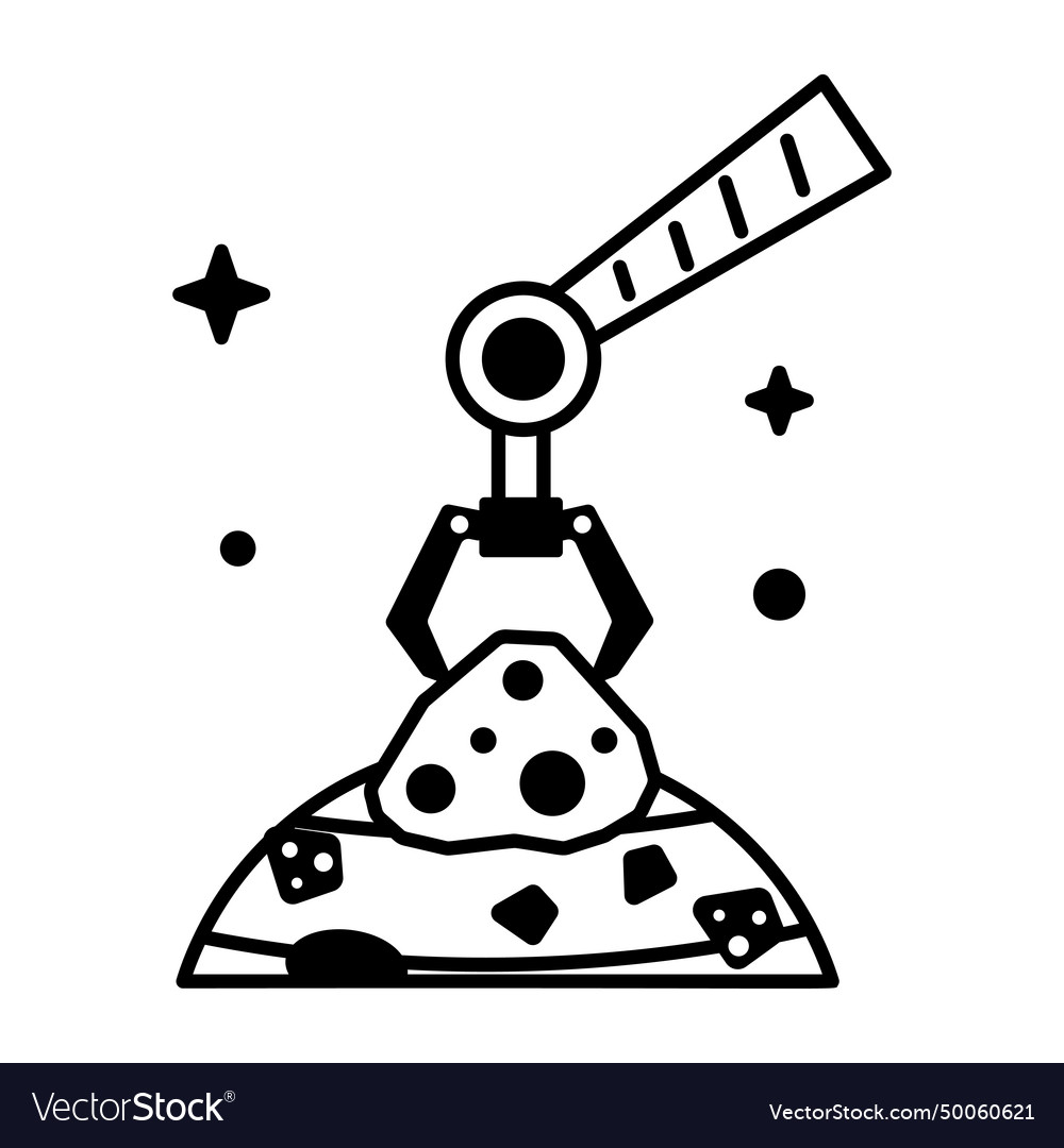 Space technology linear style icon Royalty Free Vector Image