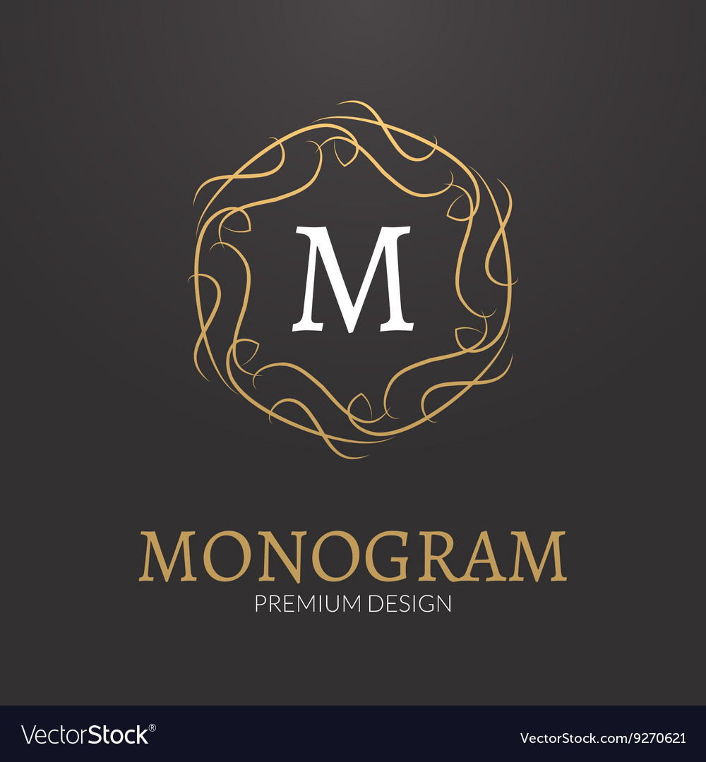 Stylish elegant monogram design logo Royalty Free Vector