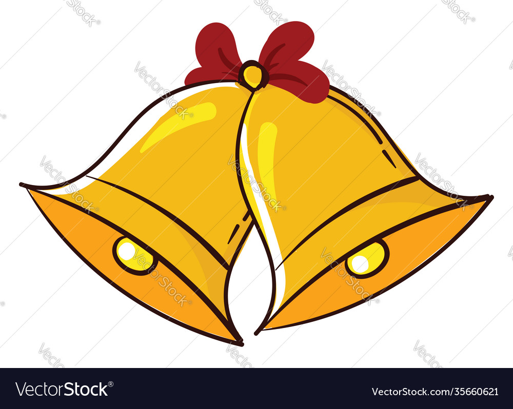 Two bells on white background Royalty Free Vector Image