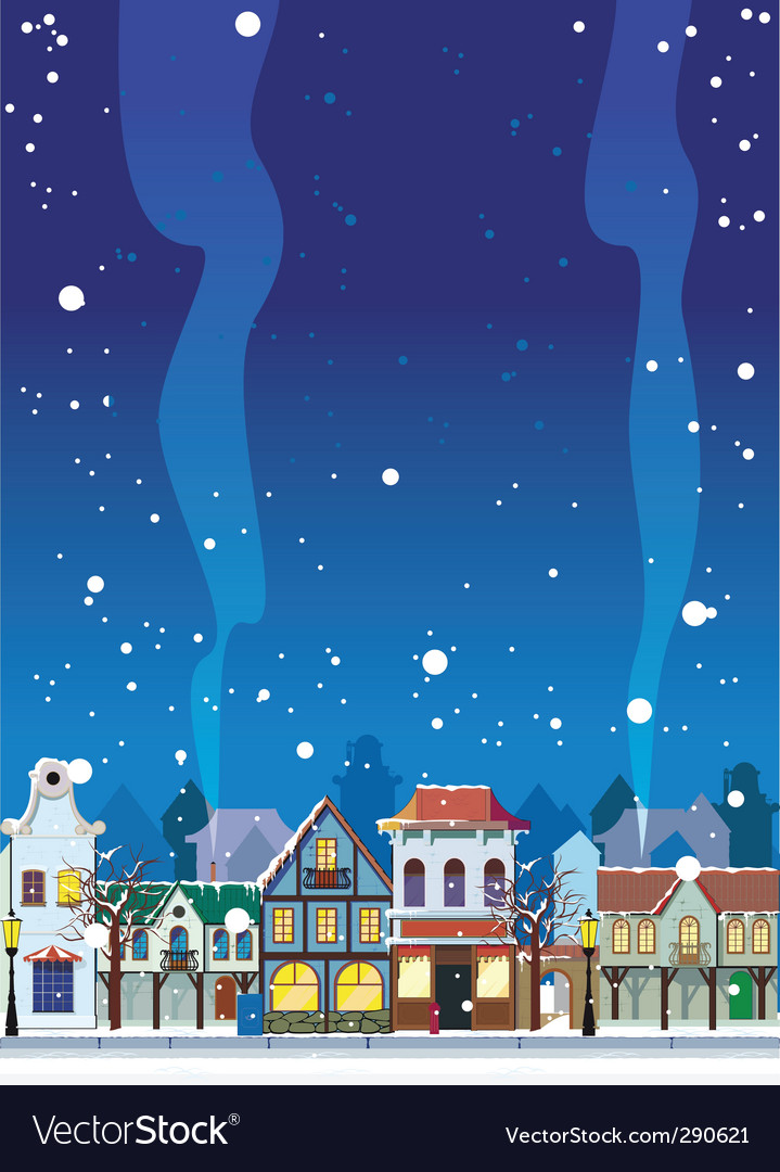 Winter town Royalty Free Vector Image - VectorStock