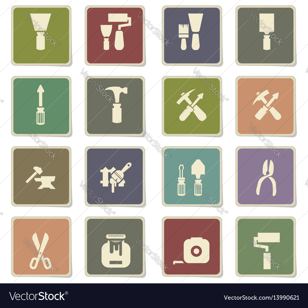 Work tools icon set Royalty Free Vector Image - VectorStock