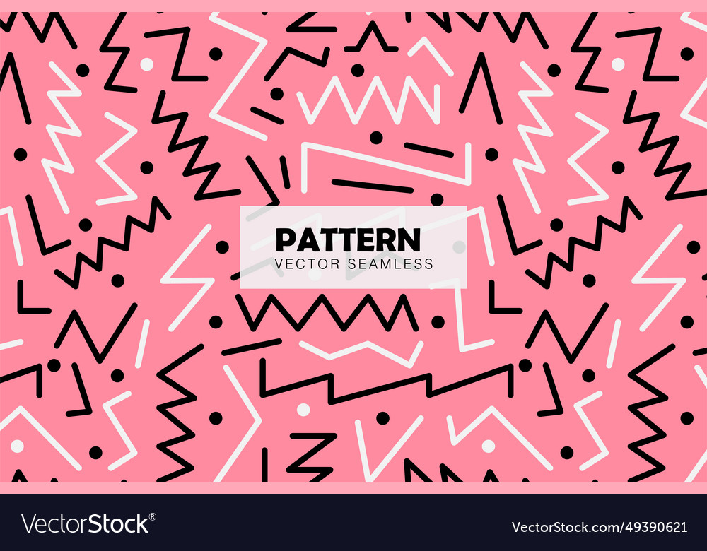 Zig zag line shapes with dots seamless pattern Vector Image