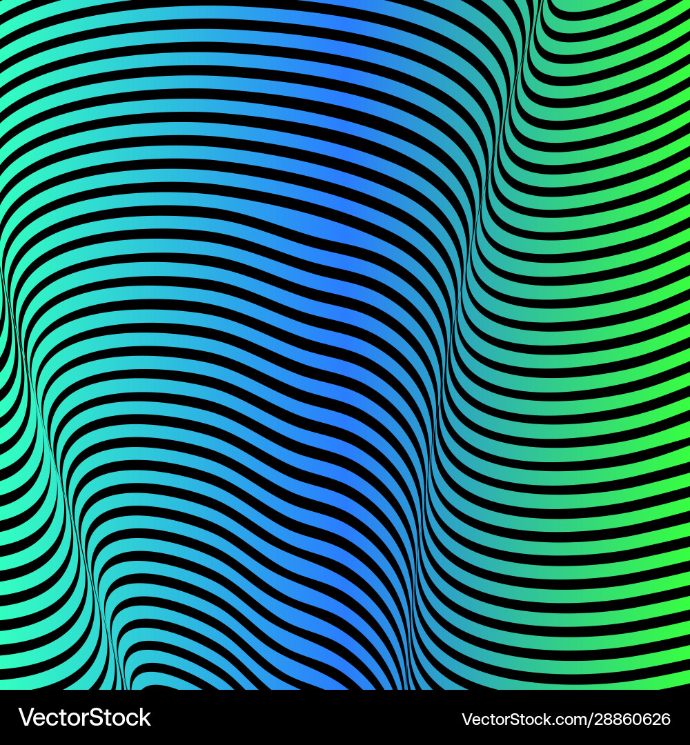 Abstract acid color wavy background optical art Vector Image