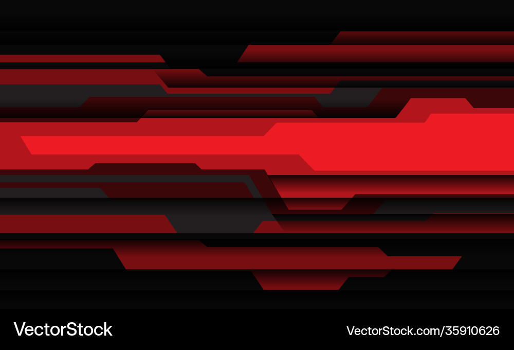 Abstract red grey black cyber geometric design Vector Image