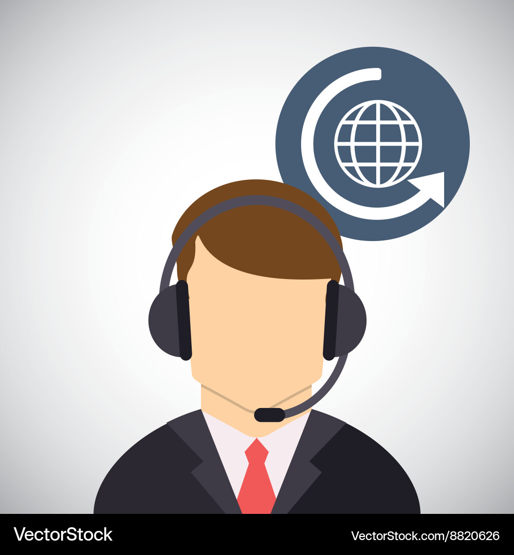 Call center design customer service icon flat Vector Image
