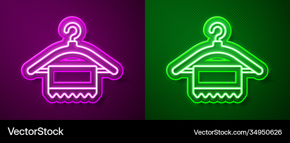 Glowing neon line hanger wardrobe icon isolated Vector Image