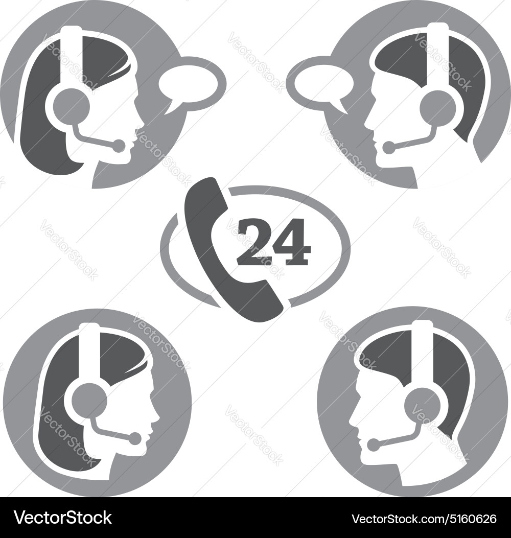 Man and woman support icons Royalty Free Vector Image