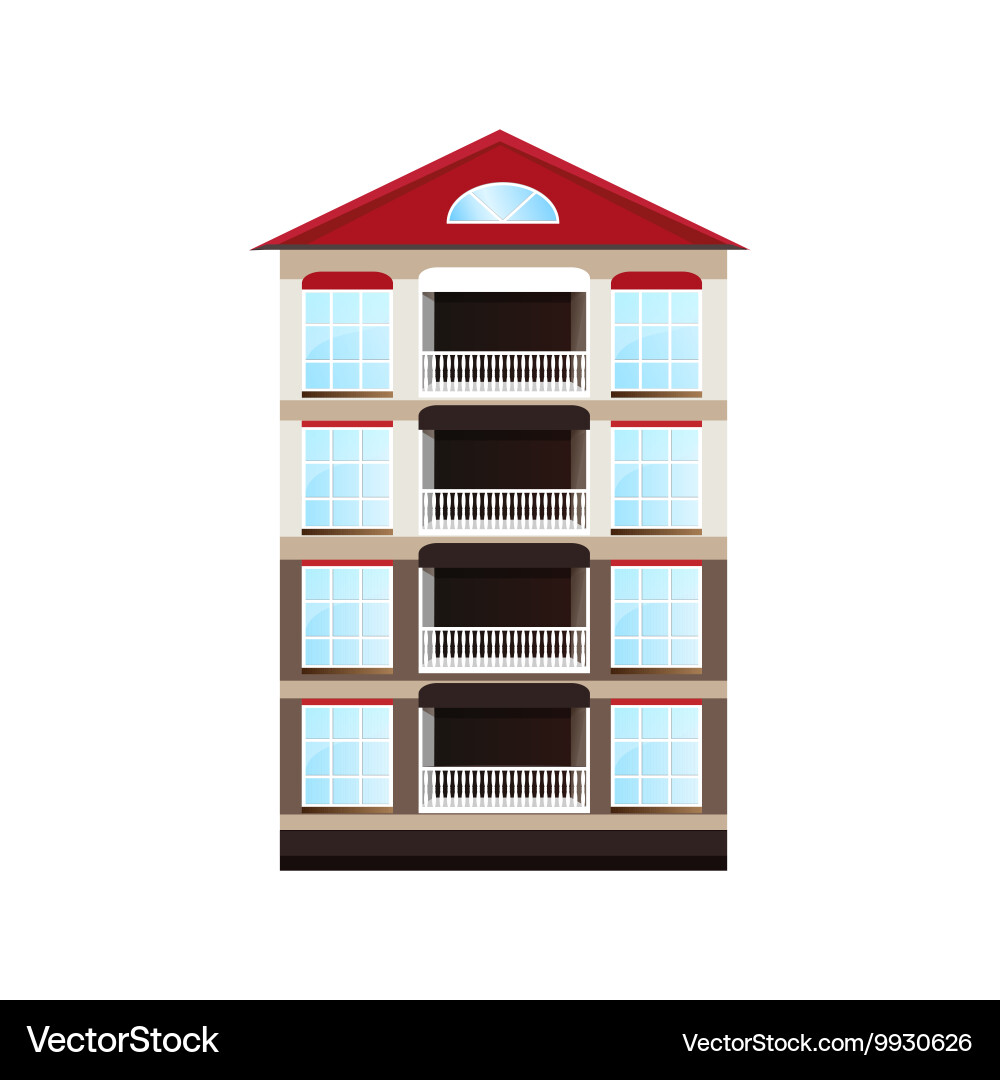 One house with red roof Royalty Free Vector Image