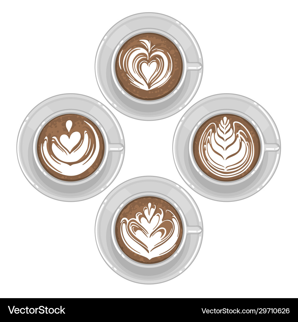 Round cup coffee cacao or hot chocolate Royalty Free Vector