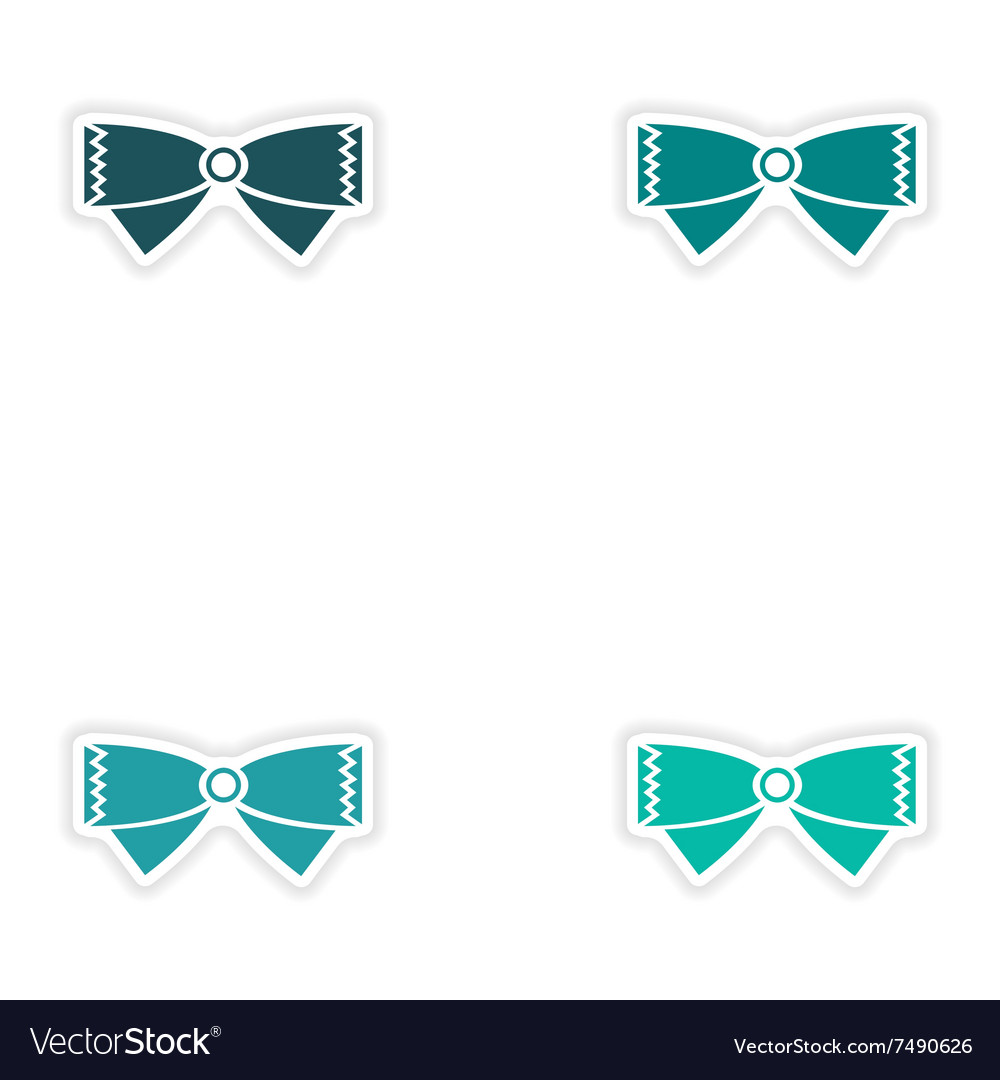 Set of paper stickers on white background bow-tie Vector Image