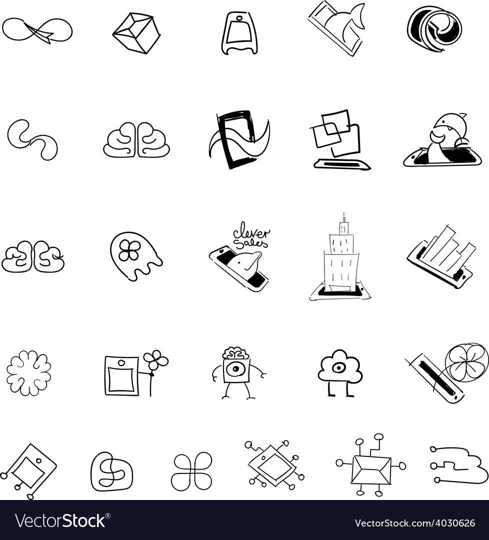 Sketches for logos or icons Royalty Free Vector Image
