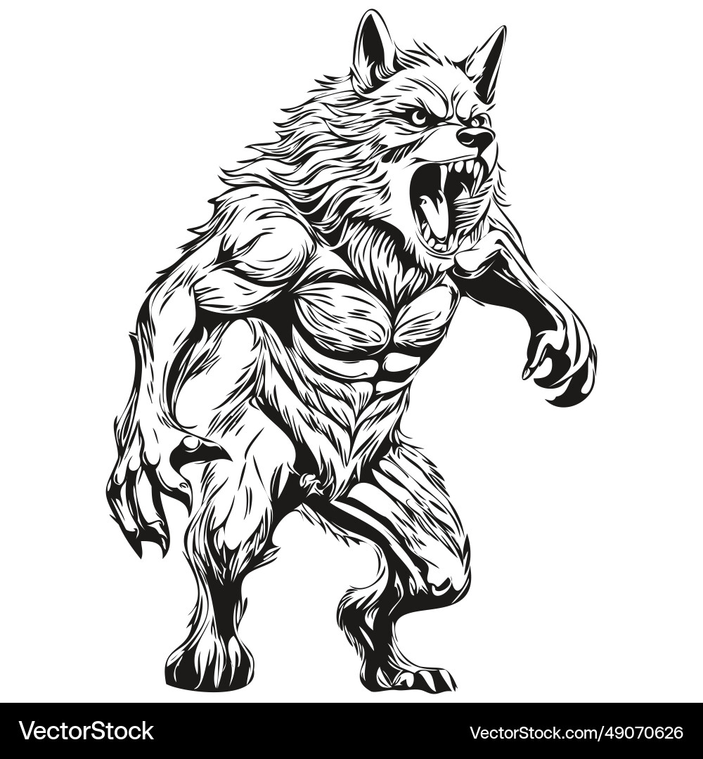 Transparent image of a werewolf Royalty Free Vector Image