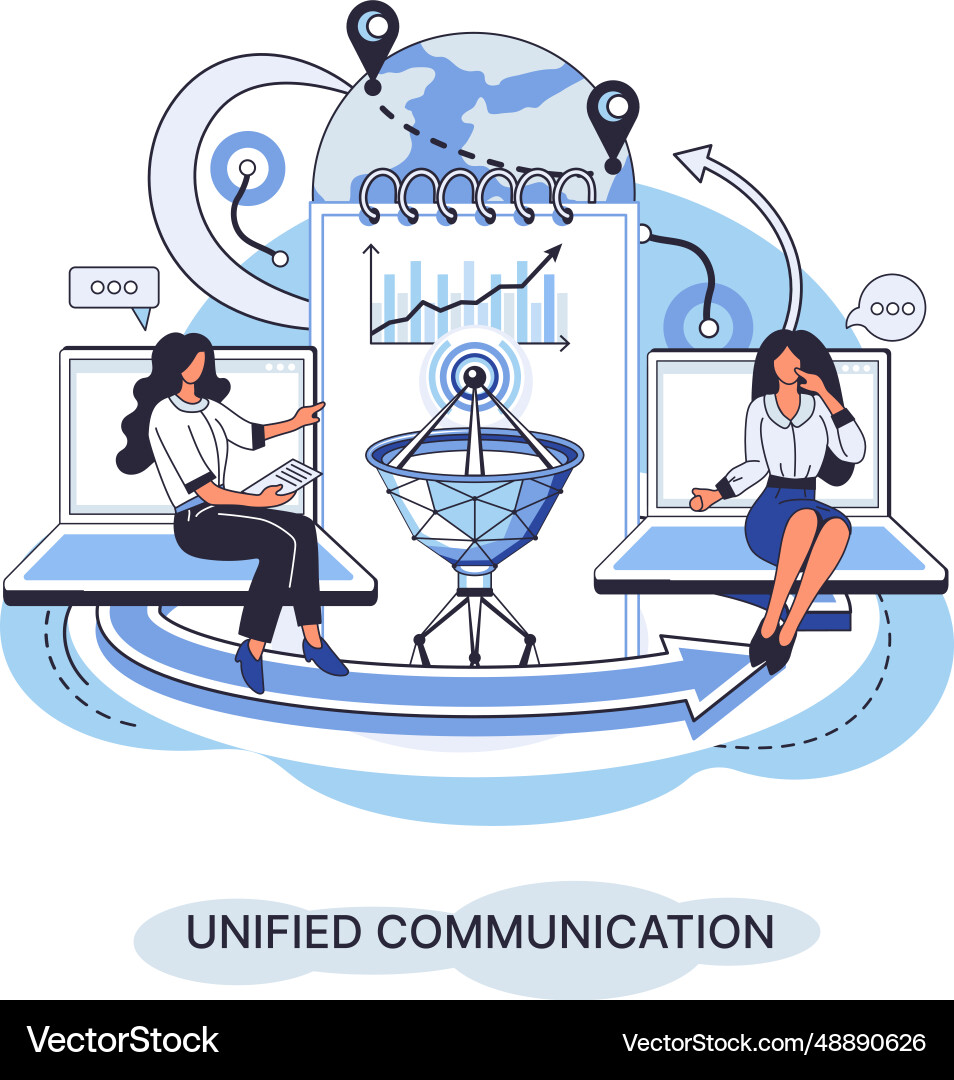 Unified communication metaphor social media Vector Image