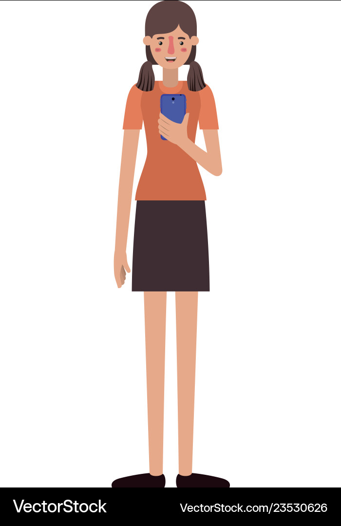 Young woman with smartphone Royalty Free Vector Image