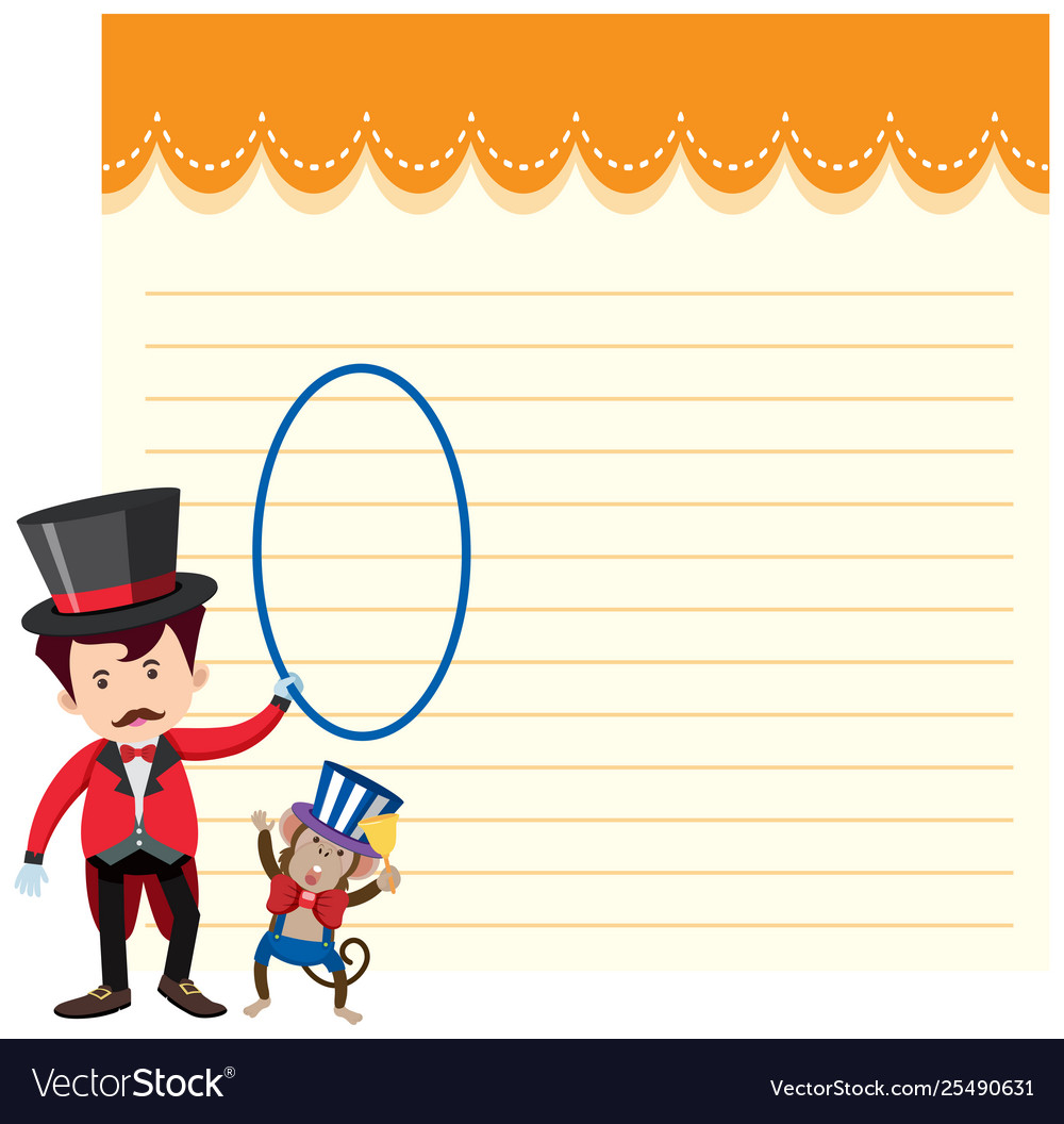 A note template circus theme Royalty Free Vector Image