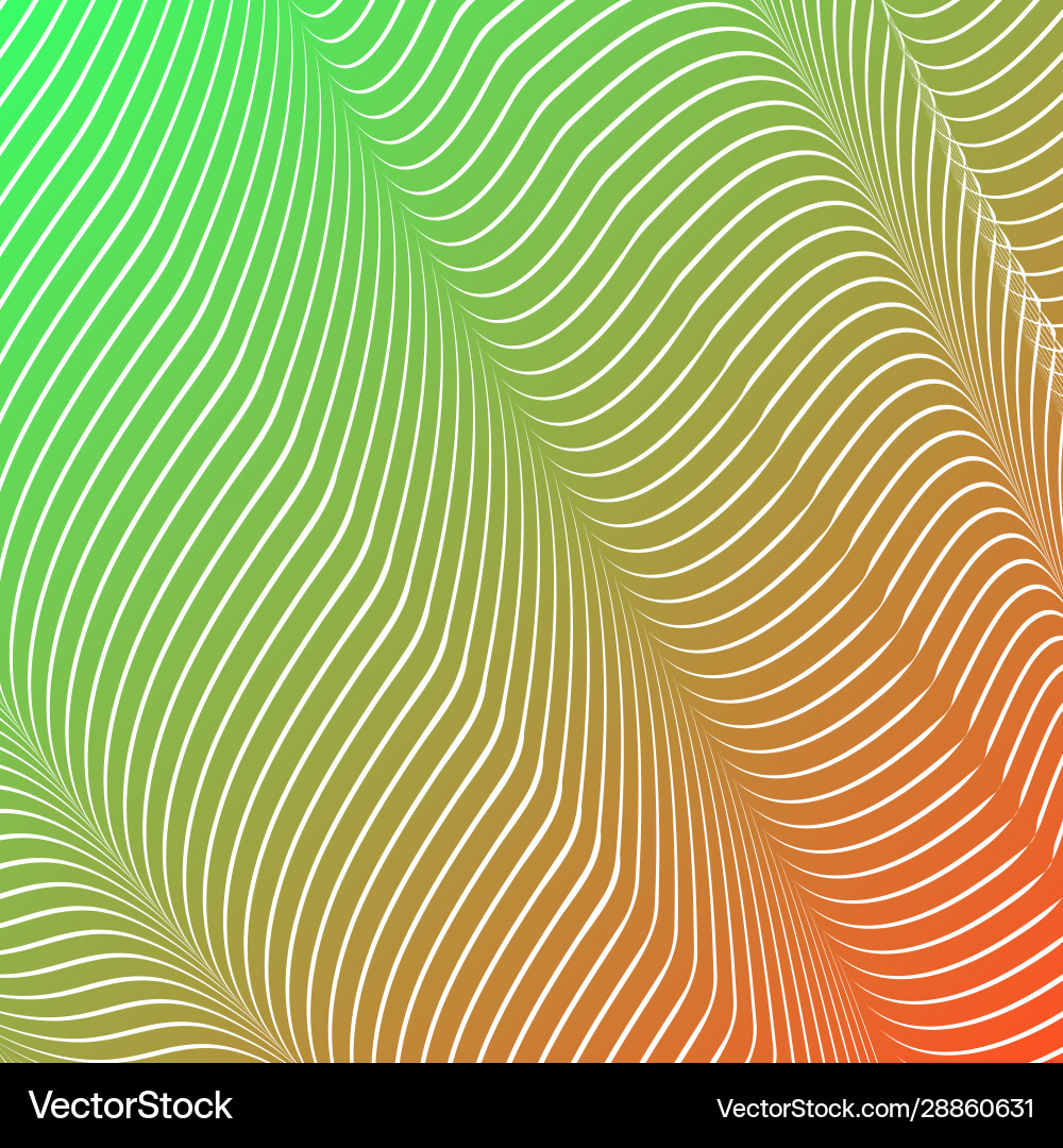 Abstract acid color wavy background optical art Vector Image