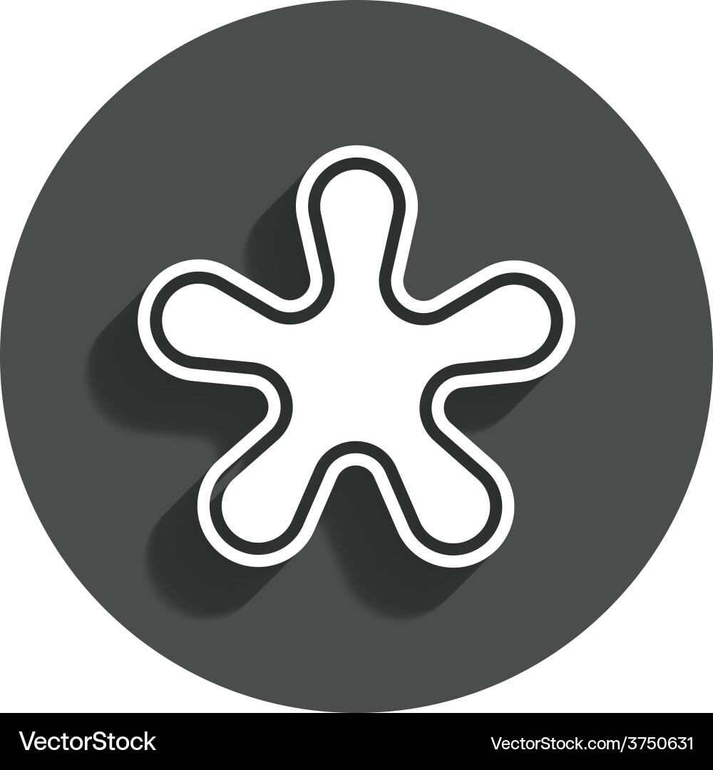 Asterisk footnote sign icon star symbol Royalty Free Vector