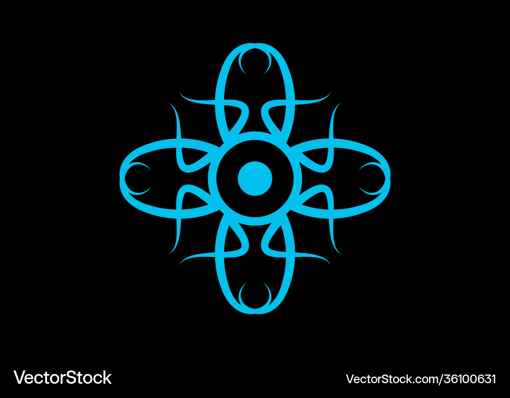 Blue cross symbol or ornament Royalty Free Vector Image