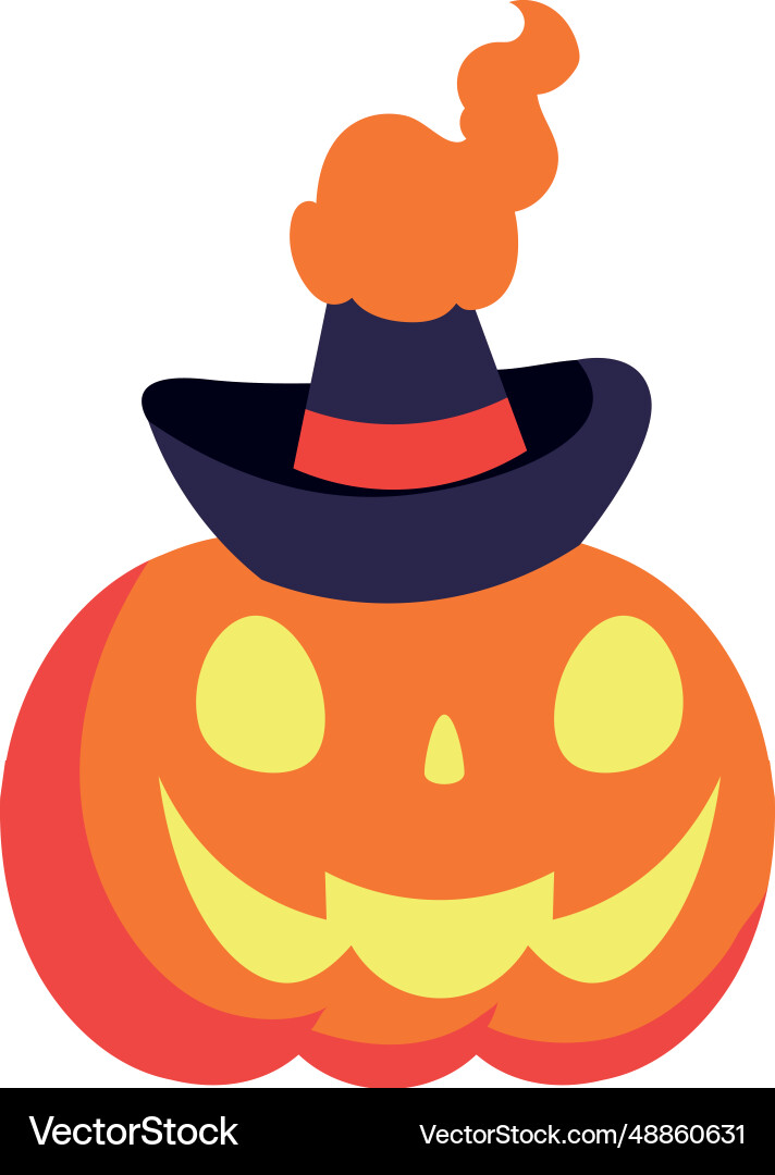 Halloween cute pumpkin light Royalty Free Vector Image