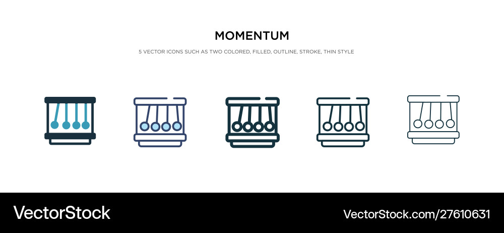 Momentum icon in different style two colored Vector Image