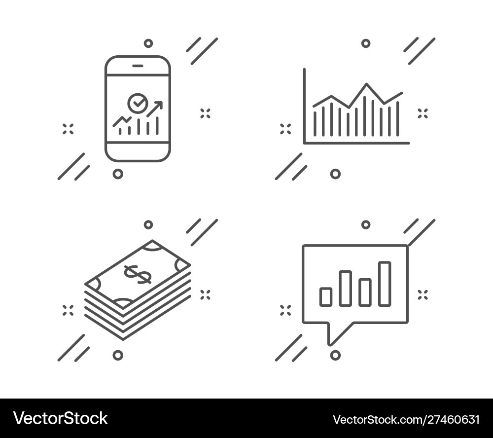 Money diagram smartphone statistics and dollar Vector Image