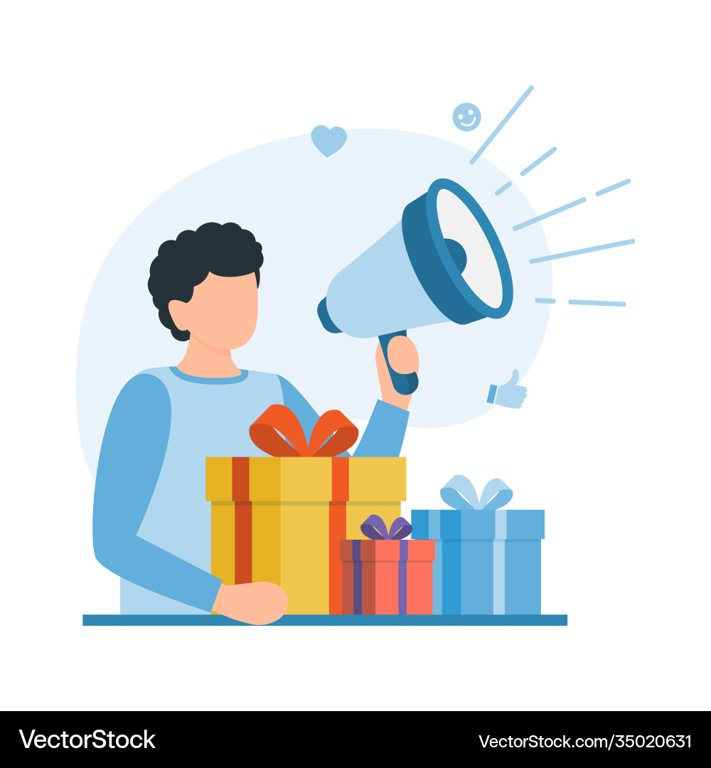 Referral program and social media marketing Vector Image