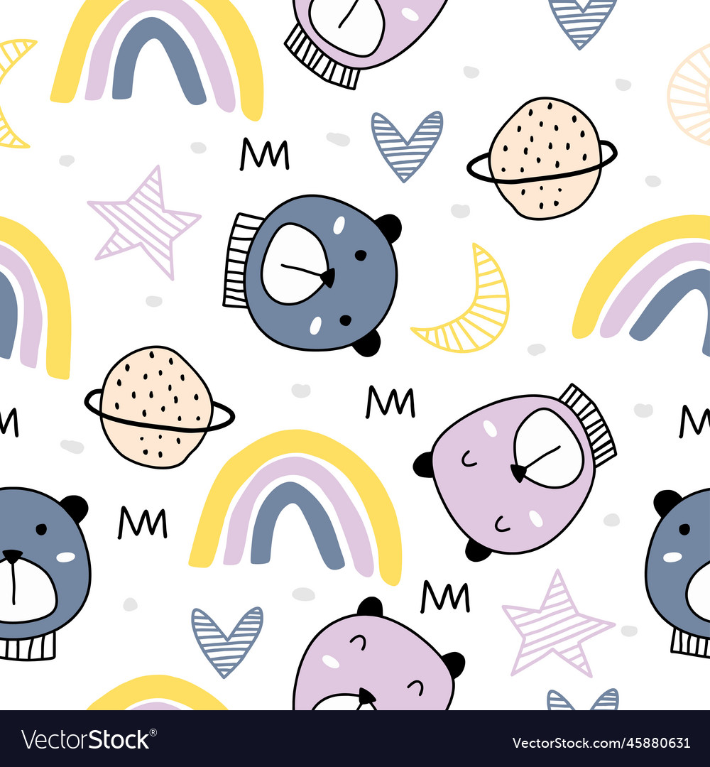 Seamless childish pattern with cute bears Vector Image