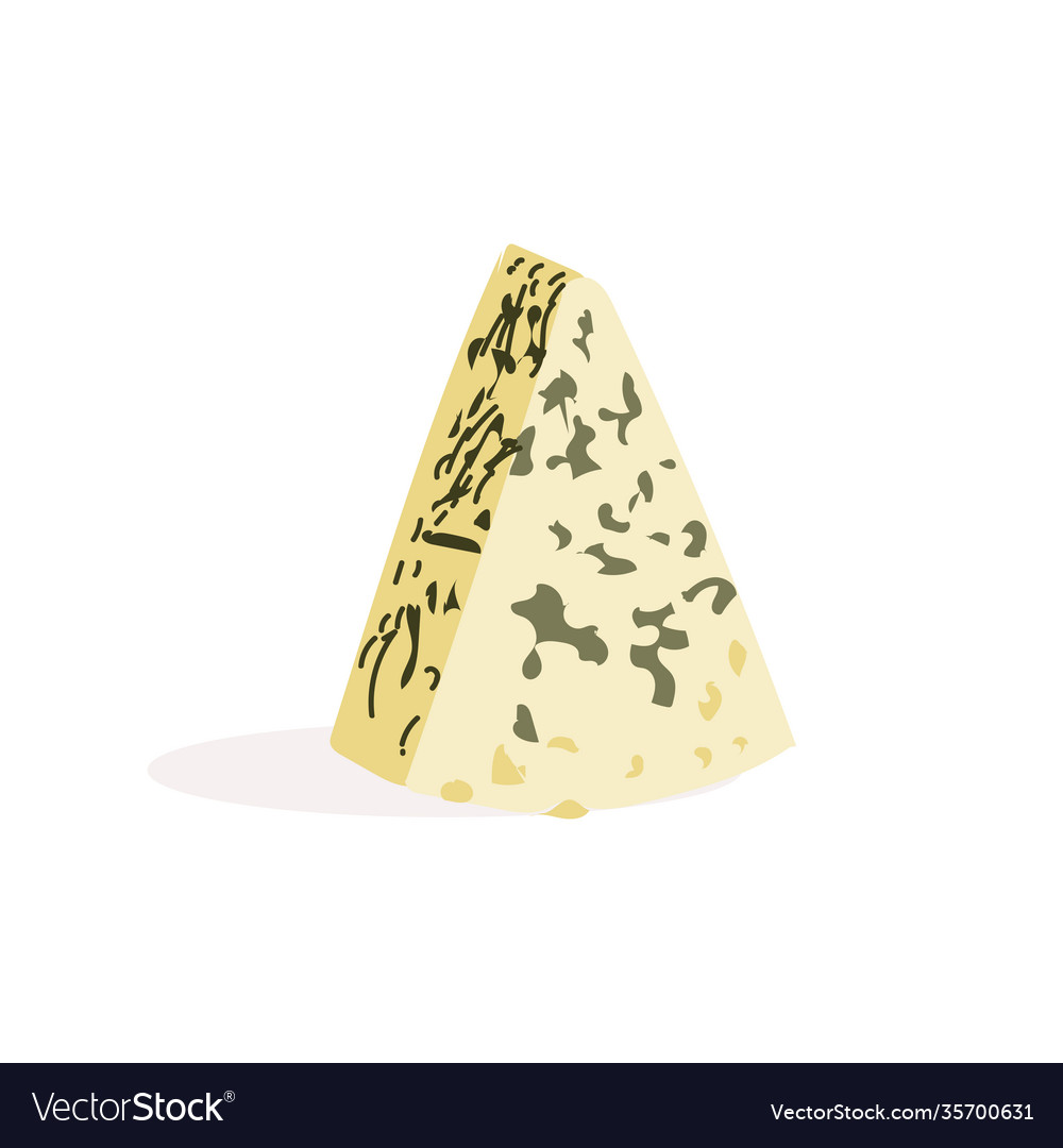 Triangular piece cheese Royalty Free Vector Image