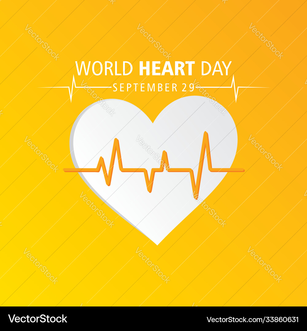 World heart day observed on 29 september Vector Image