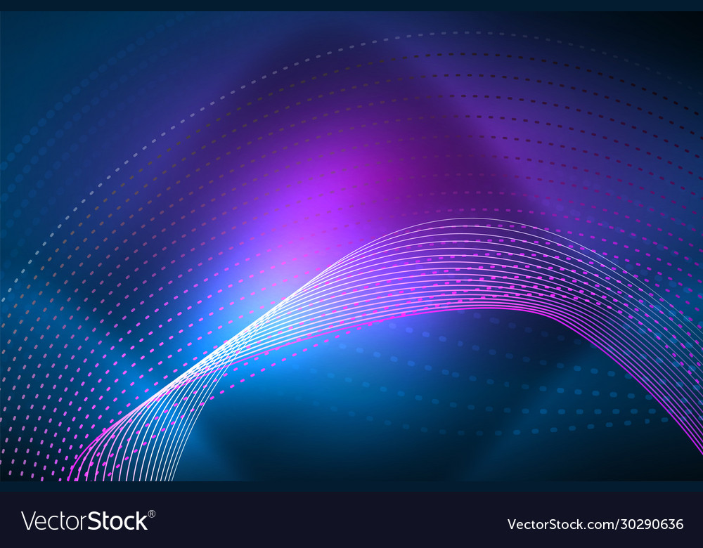 Abstract particles wave background neon motion Vector Image