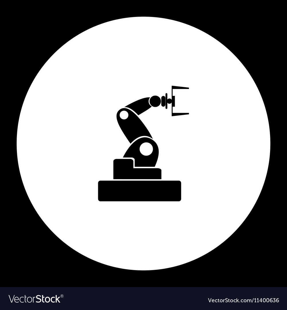 Black isolated robotic arm symbol simple icon Vector Image