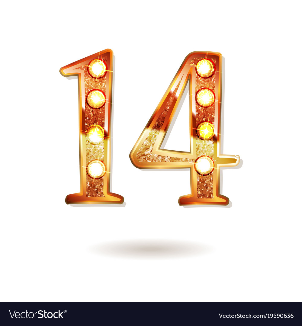 Celebrating 14 years anniversary Royalty Free Vector Image Celebrating 14 years anniversary Royalty Free Vector Image