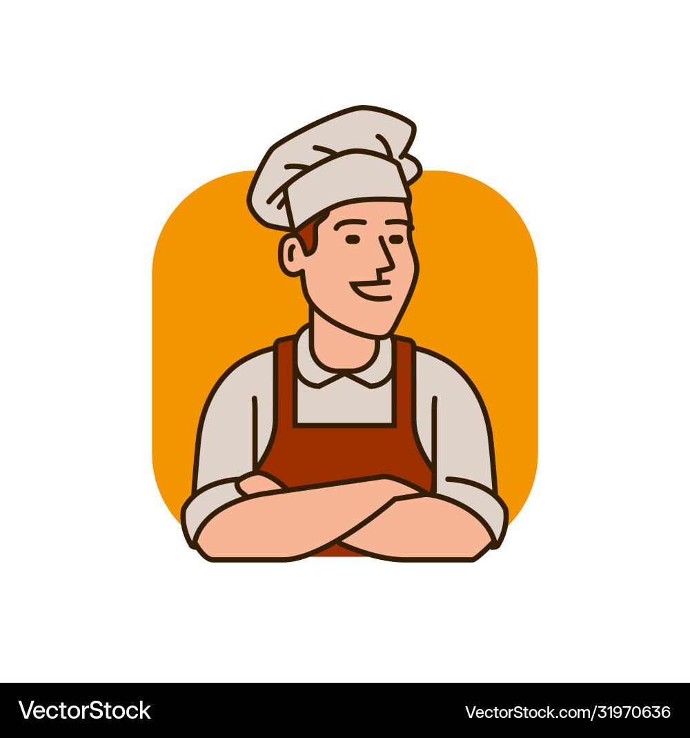 Cook in hat logo menu design for restaurant and Vector Image